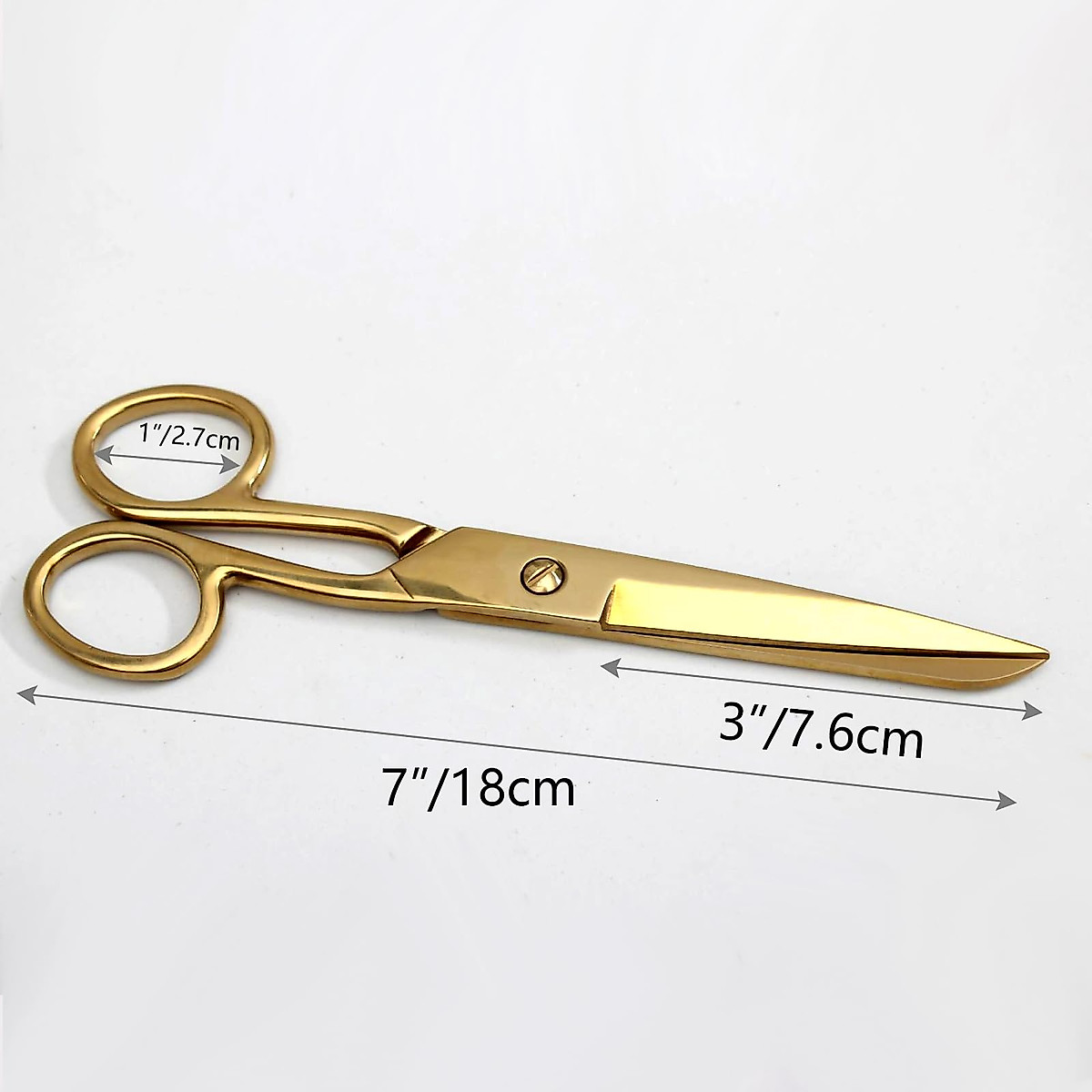 7 Inch Gold Shears Knife Edge Craft Tailor Scissors Heavy Duty Stainless Steel Professional Fabric Dressmaker Shears for Cutting Fabric, Cloth, Leather, Canvas, Denim (Gold)