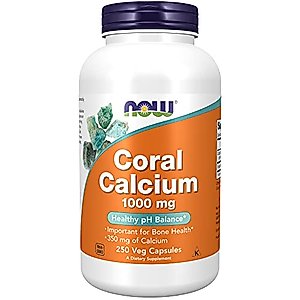 NOW Supplements, Coral Calcium 1,000 mg, Bone Health*, Healthy pH Balance*, 250 Veg Capsules