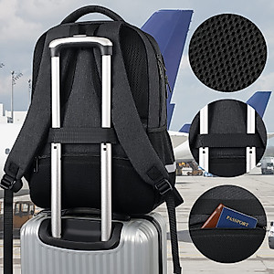 Travel Laptop Backpack, 17 Inch Extra Large College School Bookbag,RFID Anti Theft Slim Business Airplane Approve Laptops Backpack with USB Charging Port, Computer Bag for Women Men Fits Notebook