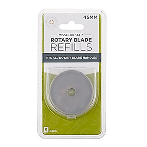 Missouri Star Universal Rotary Cutter Blades 45mm, 5 Pack | Super Sharp Replacement Blades, Fits All Rotary Cutter Handles | Fabric Trimmer Refill for Quilting and Sewing Projects