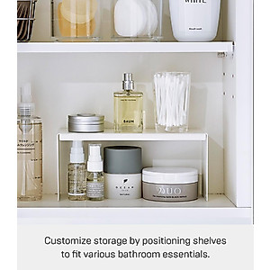 Yamazaki Home Tower Medicine Cabinet Vanity Storage Racks – Set Of 2, Bathroom Mirror Organizer Risers - Steel -