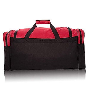 DALIX 25" Extra Large Vacation Travel Duffle Bag in Red and Black