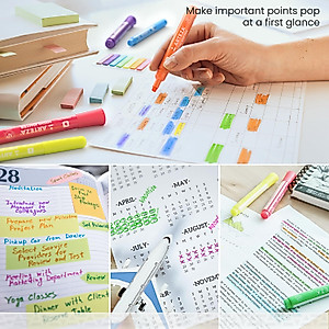 ARTEZA Highlighters Assorted Colors, Set of 60, Wide & Narrow Chisel Tip Pens