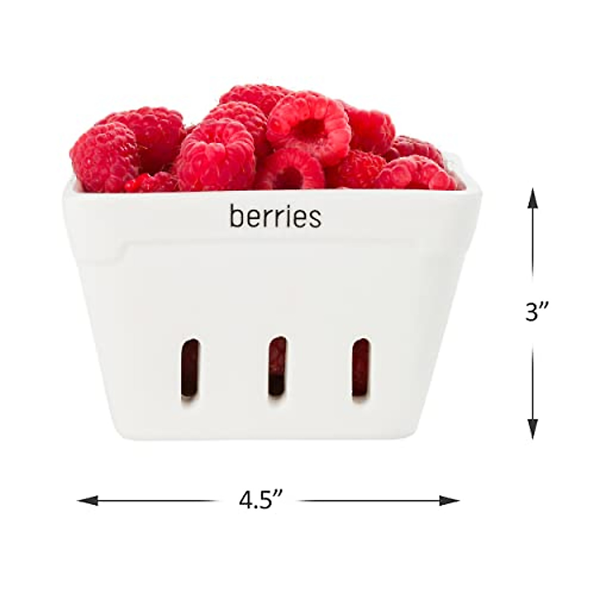 Ceramic Berry Basket set of 4 | Farmers berry basket | Strawberry market basket | Cute berry bowl | Unique ceramic fruit bowl| berry containers with holes | ceramic fruit basket for fridge