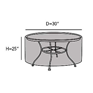 Covermates Round Dining Table Cover - Water-Resistant Polyester, Mesh Ventilation, Patio Table Covers, 30DIAMETER x 25H, Khaki