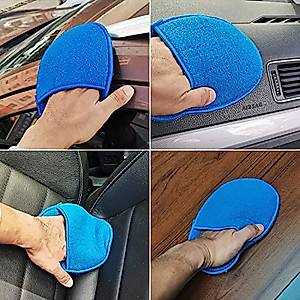 22pcs 6 to 7 Inch Polishing Pad Bonnets Set, Car Polisher Buffing Bonnets Microfiber Waxing Bonnet Car Buffing Wax Cover Kit for Waxing, Cleaning and Polishing