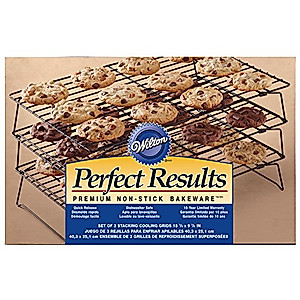 Wilton Perfect Results 3-Tier Cooling Rack, Non-Stick Cookie Cooling Rack, Steel, Black
