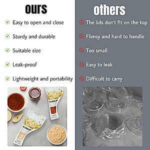 48 Pack Salad Dressing Container to Go, 3.5oz Small Disposable Food Storage Bag, Yogurt Applesauce Pouch, Snack Sauce Condiment Container, Nut Fruit Puree Storage Zipper Pouch for Lunch Boxes Picnics