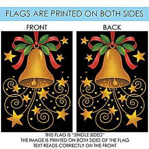 Toland Home Garden 119257 Bell Christmas Flag 12x18 Inch Double Sided Christmas Garden Flag for Outdoor House Flag Yard Decoration