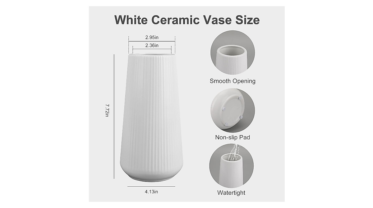 Elegant White Ceramic Vase for Home Decor