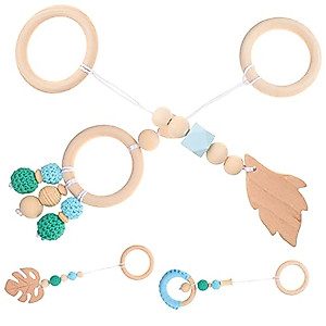 Kisangel Baby Toy 16 pcs Crib Gym Girls Wood Decor Hanging Baby Newborn Kids Seat Cot Toy Toys Infant Wooden Adorable Rattle Ster Car Rattles for Toddler Plaything Pendant Play Boys Bed Newborn Toys