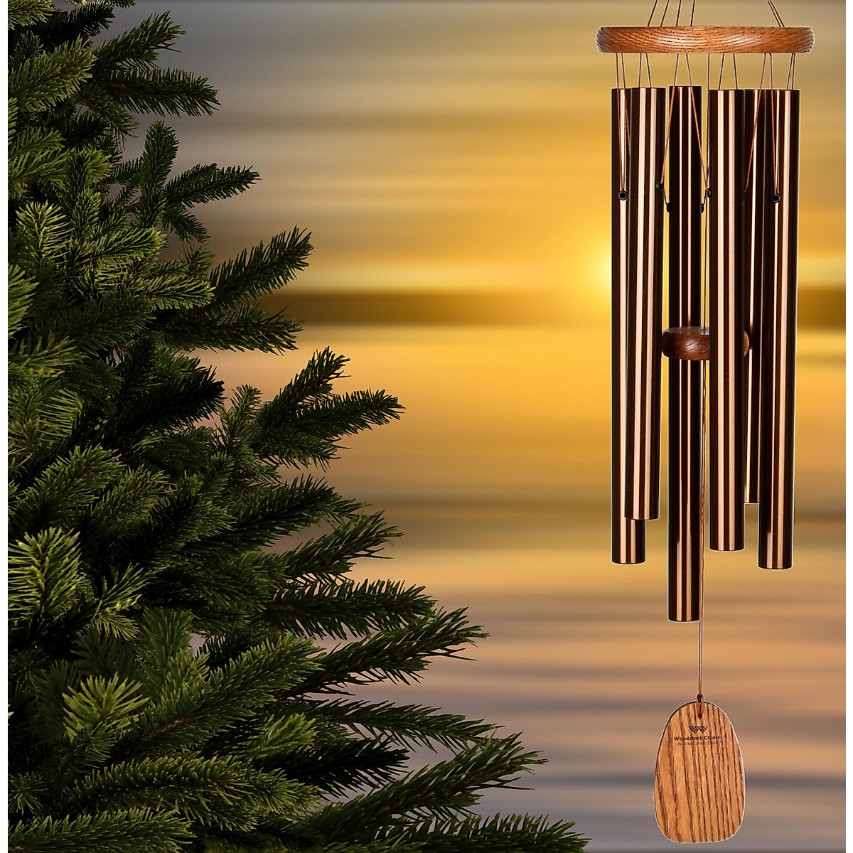 Woodstock Wind Chimes Amazing Grace Chime Medium (24'') Bronze Wind Chime Inspirational and Memorial Gifts Wind Chimes for Outside Patio Home or Garden Decor Christmas Gifts (AGMBR)