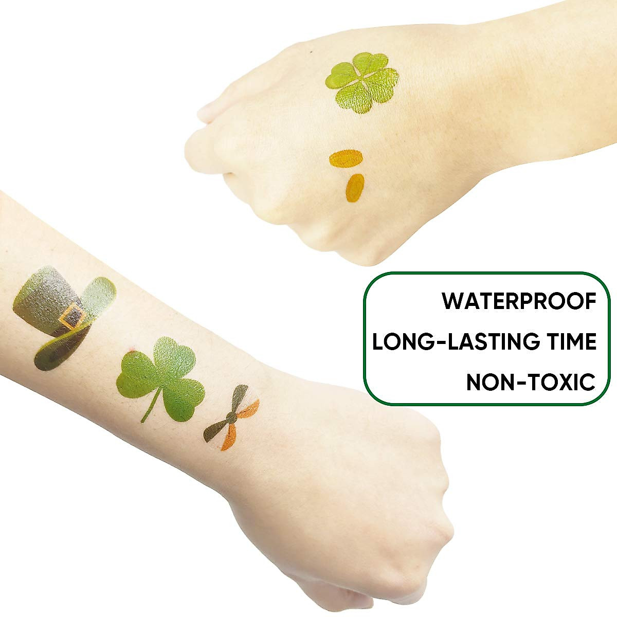 168 PCS St Patricks Day Tattoos Stickers Shamrock Tattoos Temporary Stickers Irish Tattoos Stickers for St. Patricks Day Parade Party Favors Decorations