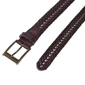 Dockers Men's Leather Braided Casual and Dress Belt,tan Glazed,38