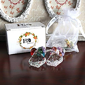 H&D HYALINE & DORA Glass Crystal Rainbow Angel Ornament Chakra Hanging Suncatcher Window Sun Catcher with Baroque Maple Leaf Pendant for Gift, Pack of 3