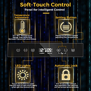 COSTWAY 20 Inch Wine Cooler Refrigerator, 21 Bottles Freestanding Small Chiller Wine Cellar with 41℉- 64℉Temperature, Double Glass Door, Countertop Mini Drink Fridge for Home Bar Office Kitchen