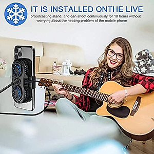 NEVEIKA Phone Cooler, Cellphone Radiator with Dual Semi-Conductor Cooling Chip, Mobile Phones with a Width of 6 to 8 cm for Tiktok Live Streaming, Outdoor Vlog, Mobile Gaming.