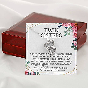 To My Twin Sister Necklace – Twin Sisters Their Hearts As One, A Link That Can Never Be Undone - Gift For Birthday, Christmas, Graduation, Valentines, Wedding Day – ODH1