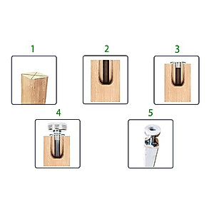 HanKun Adjustable Furniture Leveling Feet Furniture Leveler Tee Nut Kit 3/8-16 Inch Thread Size, Heavy Duty Furniture Legs for Cabinets or Tables to Adjust Height of Legs(Set of 4)