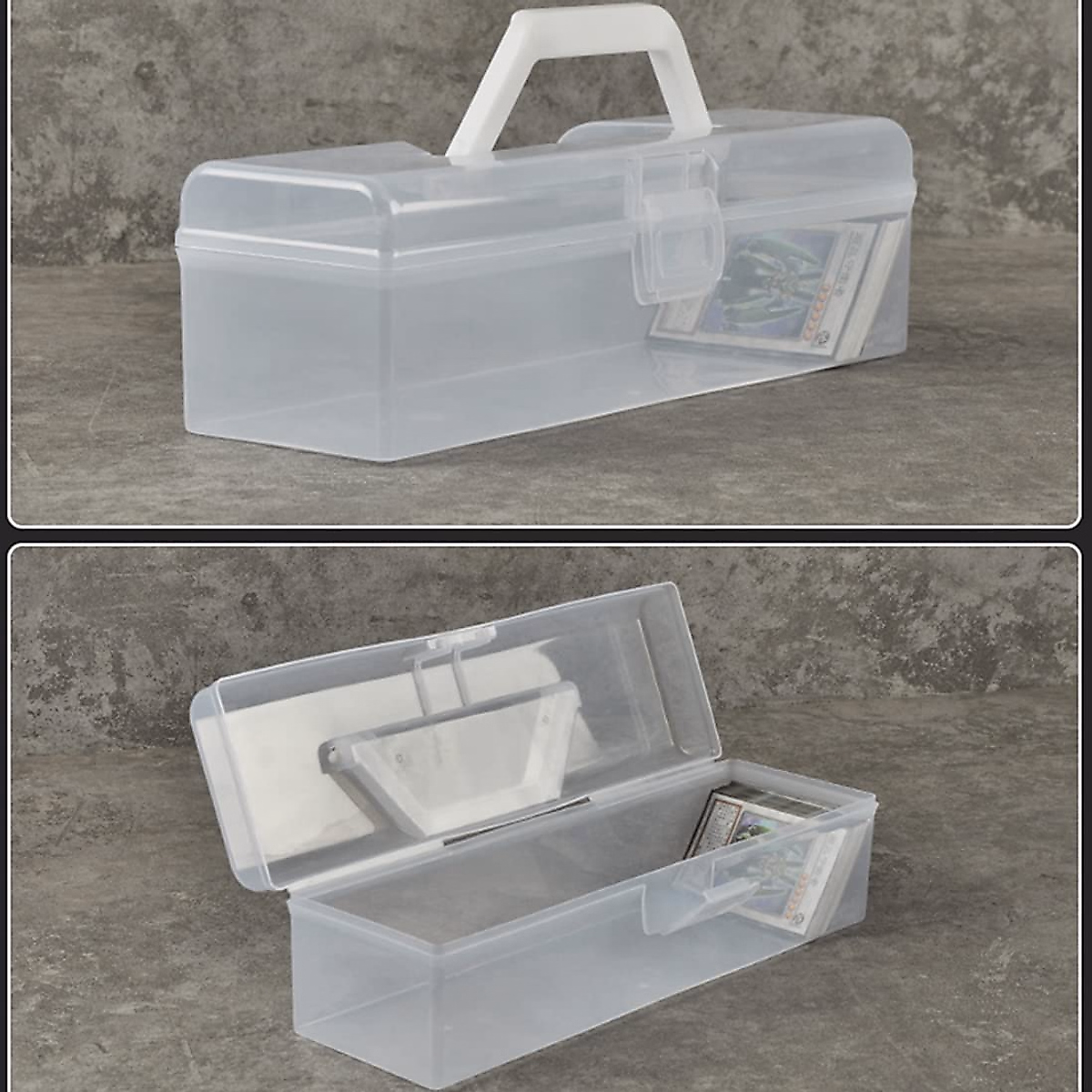 YUZUHOME White Yugioh Deck Box, Plastic Storage Case Deck for Yugioh Cards,Waterproof Deck Holder Boxes for Yugioh Game Cards, Clear