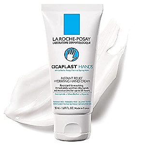 La Roche-Posay Cicaplast Hand Cream, Instant Relief Moisturizing Hand Lotion for Dry Hands, Shea Butter Lotion for Dry Cracked Hands, Non Greasy, Fragrance Free, 1.69 Fl Oz (Pack of 1)