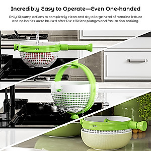 Salad Spinner - 3.3L | Kitchen Fruit Salad Washing Filter | Easy-To-Use Vegetable Washer | Collapsible Compact Veggie Rotating Drain Basket