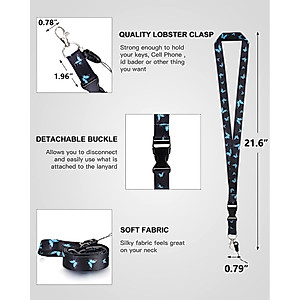 BGHSE Personalized Vertical ID Badge Holder with Lanyard - Fashionable ID Card Holders with Detachable Neck Lanyards - Soft Fiber,Metal Clip,Sturdy Buckle for Key,Wallet