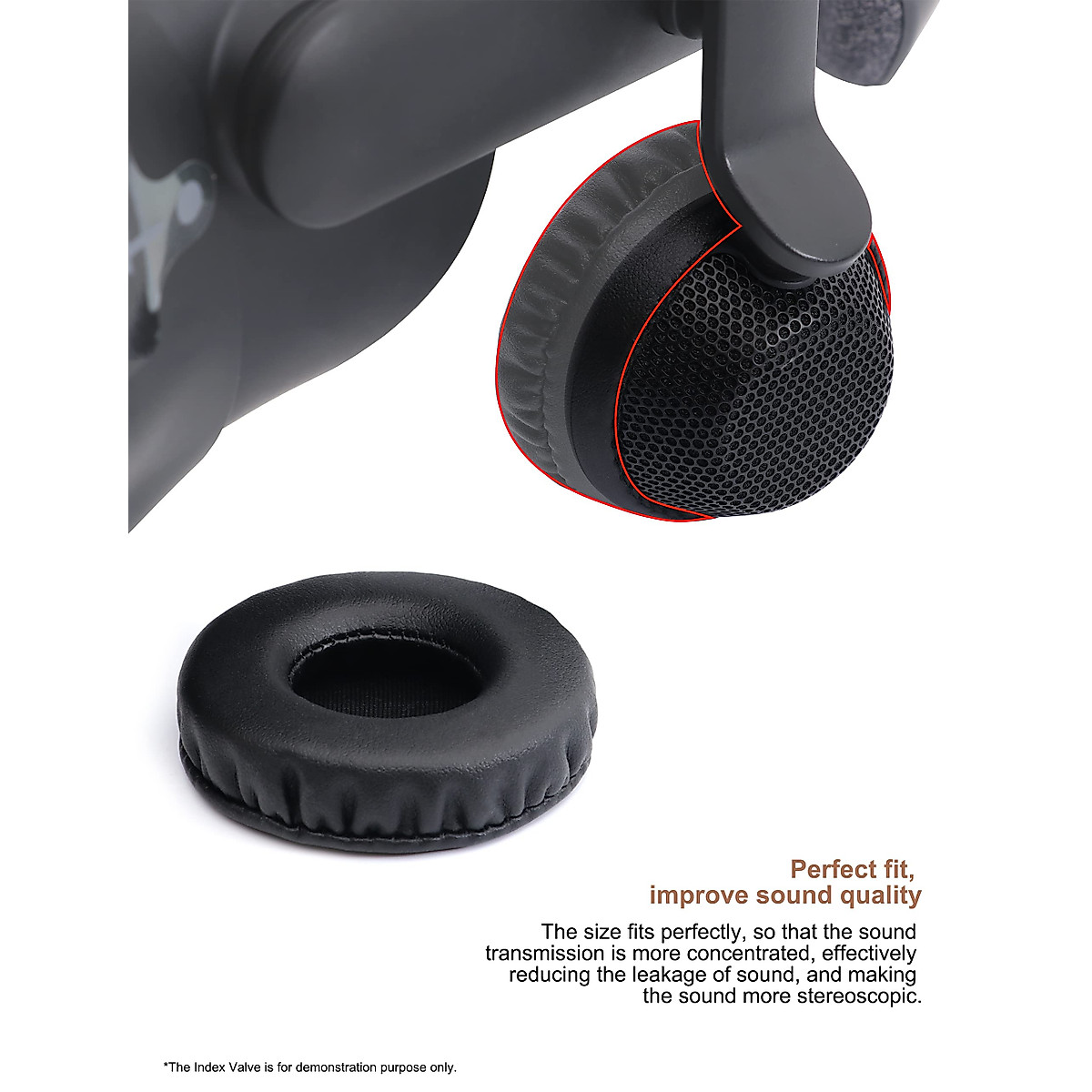 WYWY.Wide PU Leather Earmuffs Compatible with Valve Index VR Headset Speaker Earmuffs Protective Cover VR Earphone Cover