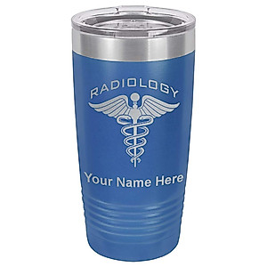 LaserGram 20oz Vacuum Insulated Tumbler Mug, Radiology, Personalized Engraving Included (Dark Blue)