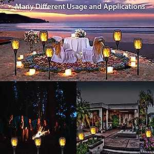 Gold Armour 2 Pack Solar Lights Upgraded - Flickering Flames Torch Solar Path Light - Dancing Flame Lighting 96 Led Dusk to Dawn Flickering Tiki Torches Outdoor Waterproof Garden