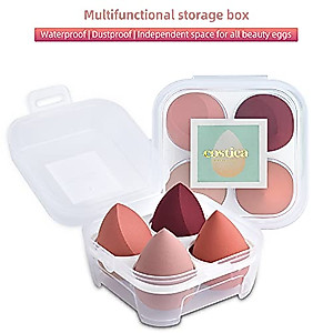 COSTICA Makeup Sponge Set Blender, Beauty Sponge Makeup Blender Flawless for Liquid - Multi Colored 4 pcs Rose Series