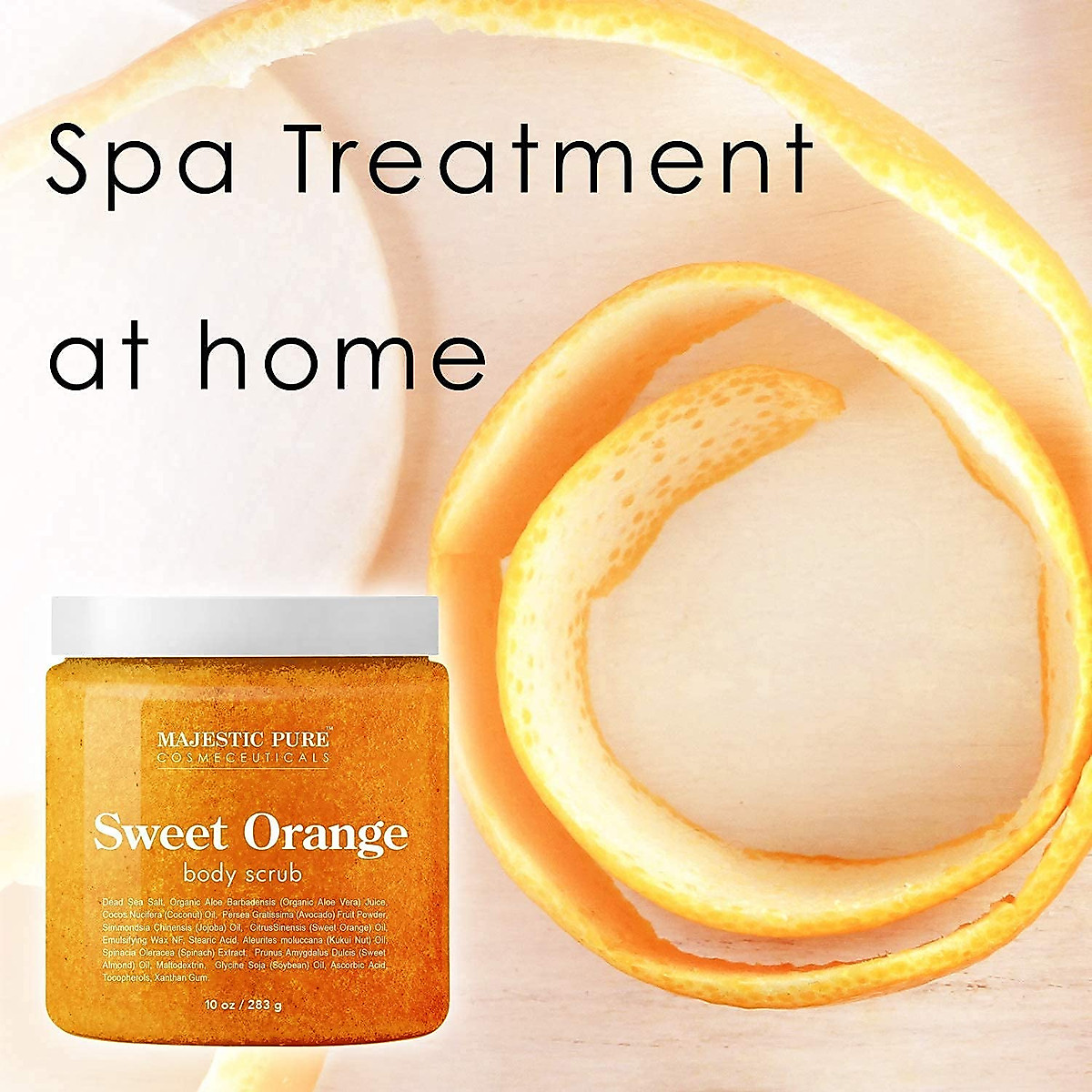 Majestic Pure Himalayan Salt Scrub and Orange Scrub Bundle – Exfoliating and Moisturizing Body scrub Combo