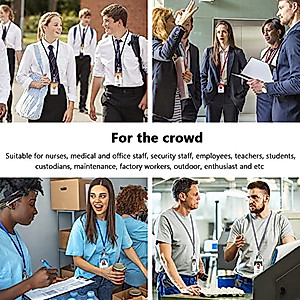 3 Pack Neck Lanyard with ID Badge Holder, Office Strap Lanyards, Stainless Metal Swivel Hook for Name Tag, Badge Holders, Keychains, Card, Black