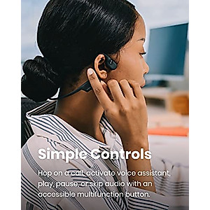 Shokz (AfterShokz)OpenComm UC Bone Conduction Bluetooth Stereo Computer Headset with Loop100 USB-A Adapter-Wireless PC Headphones Noise-Canceling Boom Microphone for Home Office Use,with Bookmark
