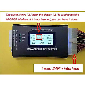 LinsyRC 20/24 Pin ATX Computer PC Power Supply Tester ATX BTX ITX SATA PCI-E HDD BYI Connectors LCD Screen Display