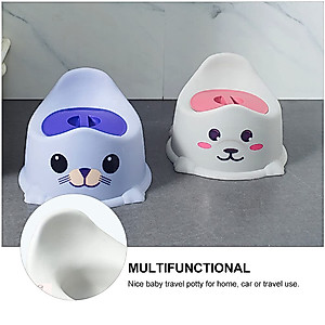Kisangel Portable Seat Baby Potty Training Cute Grey Seal Toddlers Potty Baby Toilet Train for Toddlers Baby Training Toilet Portable Toilet