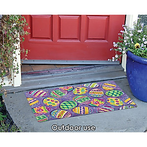 Toland Home Garden 800199 Egg Toss Spring Door Mat 18x30 Inch Easter Outdoor Doormat for Entryway Indoor Entrance