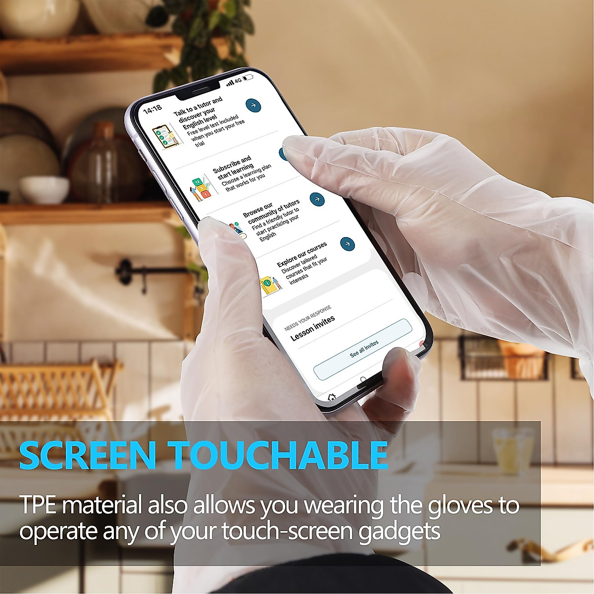 Meekear Food Prep Disposable Gloves, TPE Clear Latex-Free Food Safe Cleaning Gloves, BPA Free, Powder Free, Oil Tight (100, Medium)