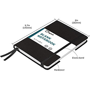 JOYEUX Blank Journal Notebook, A5, 160 Pages 100 Gsm Thick Sketch Books Hardcover Journal for Writing, 5.7 inches x 8 inches Notebooks for Work (Blank)