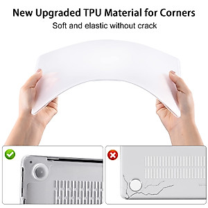 BlueSwan New Upgraded MacBook Air 13 inch Case 2018-2021 Model M1 A2337 A2179 A1932, Anti-Cracking and Anti-Fingerprint Hard Shell Case, TPU+PC, Frosted Clear