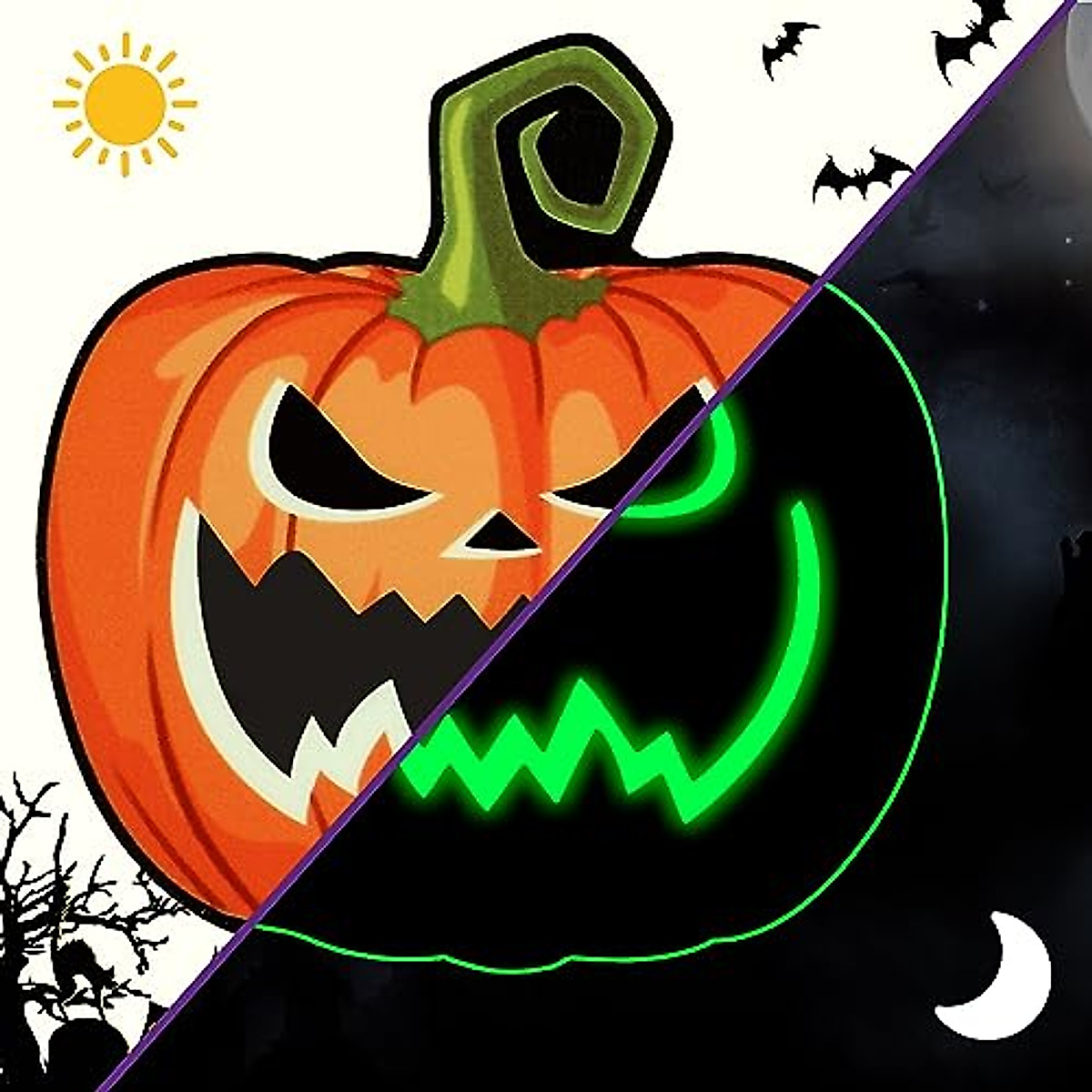 Halloween Magnetic Decorations Stickers, JULMELON 22pcs Pumpkin Bat Car Magnets Decorations Accessories for Halloween Party Supplies Fridge Car Garage Door Cruise Decor