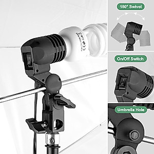 Nexiview Photography Umbrella Lighting Kit, 2 Pack 33" Soft White Reflector for Camera Lighting, Continuous Studio Lighting for Video Recording, Portrait Shooting