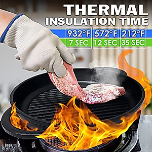 Heat Resistant Cooking Gloves - BBQ Kitchen Gloves Grill 932°F Heat Resistant Oven Gloves for Handling Hot Food Cooking Baking Oven Welding Gloves - Camping Cooking Pot Indoor Outdoor Gloves