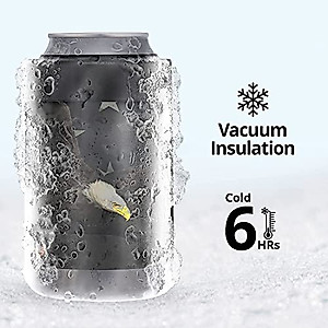 Extremus Temps Can Cooler, 12oz Stainless Steel Double Wall Vacuum Insulated Can Cooler – Iconic Laser Printed Designs - Stainless Steel Can Coozies Fits Standard Size Cans - Replaces Coozies for Cans