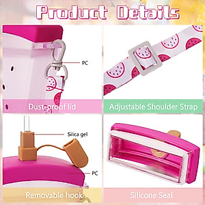 4 Pieces Cute Ice Cream Water Bottles with Strap Kawaii Camera Shaped Drinking Purse Ice Bar Transparent Jug Cup for Camping Sports Shopping Kids(Chic Style)