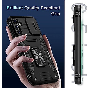 【2023 𝐍𝐄𝐖】for Samsung Galaxy A14 5G Case with Camera Cover [with 2x Screen Protector] with Magnetic 360° Kickstand Ring Military Grade Drop Proof Shockproof Phone Case for Samsung Galaxy A14 5G