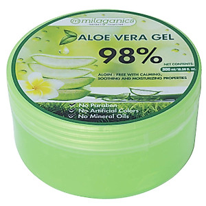 ORGANIC ALOE VERA GEL SUNBURN RELIEF AND VITAMIN E with NATURAL INGREDIENTS, HERBAL ESSENCES, ANTI-AGING, PROVIDE MOISTURE NON-STICKY FEELING, PREVENT DRY, FLAKY SKIN, MOISTURIZING GEL FACE 300ml