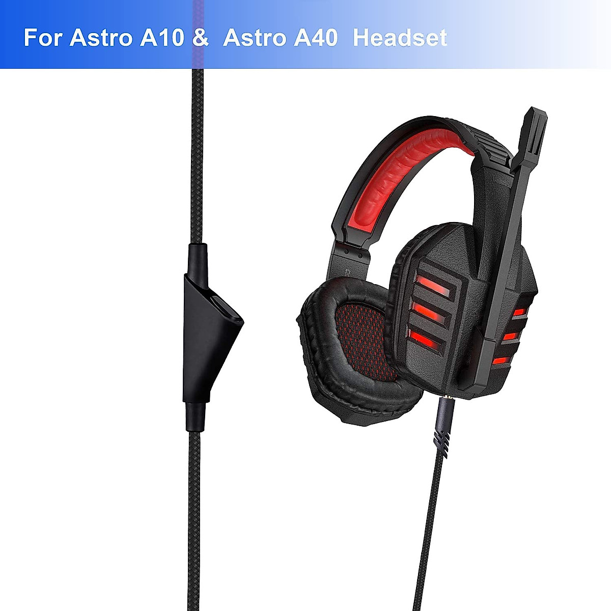 gozahad Astro A10 Cable Cord Adapter Replacement with Volume Control - Also Works with A40 &A40TR Gaming Headsets Xbox one ps4 Controller 2.0Meter (Without Inline Mute)