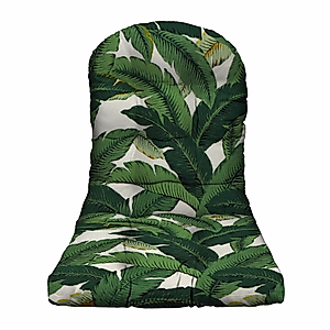 RSH DECOR: Tufted Adirondack Chair Cushion | 42.5” x 21” | All-Weather Spun Fabric | Water and Fade-Resistant | Outdoor Cushion for Patio Furniture | Swaying Palms Aloe