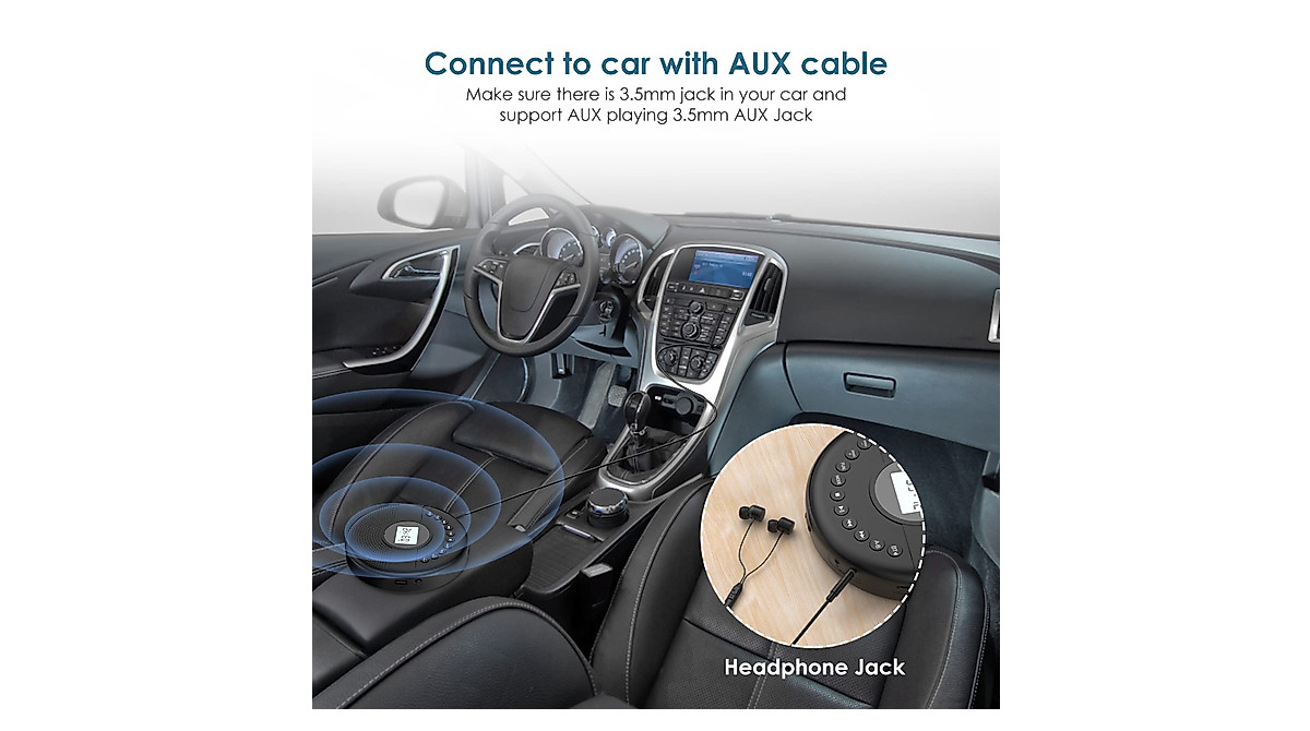 Fohil Portable CD Player - Bluetooth with Dual Speakers